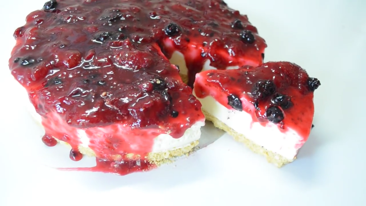 Cheesecake de frutos rojos sin horno