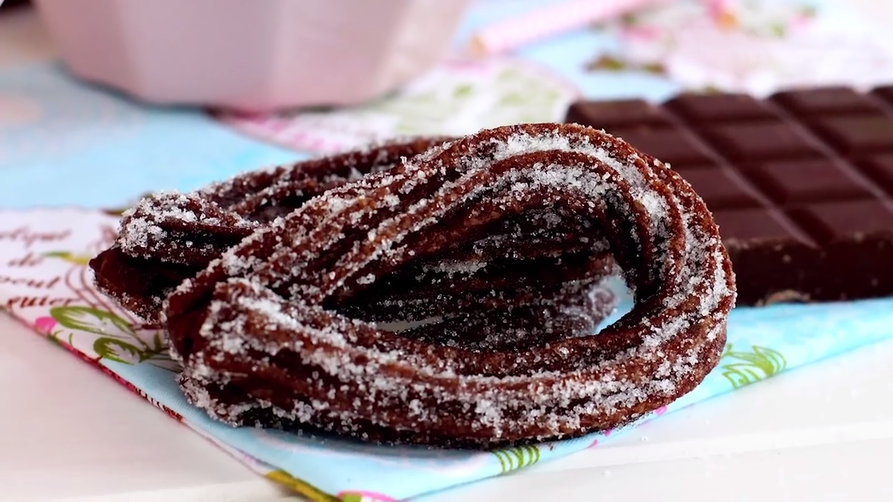 Churros caseros de chocolate