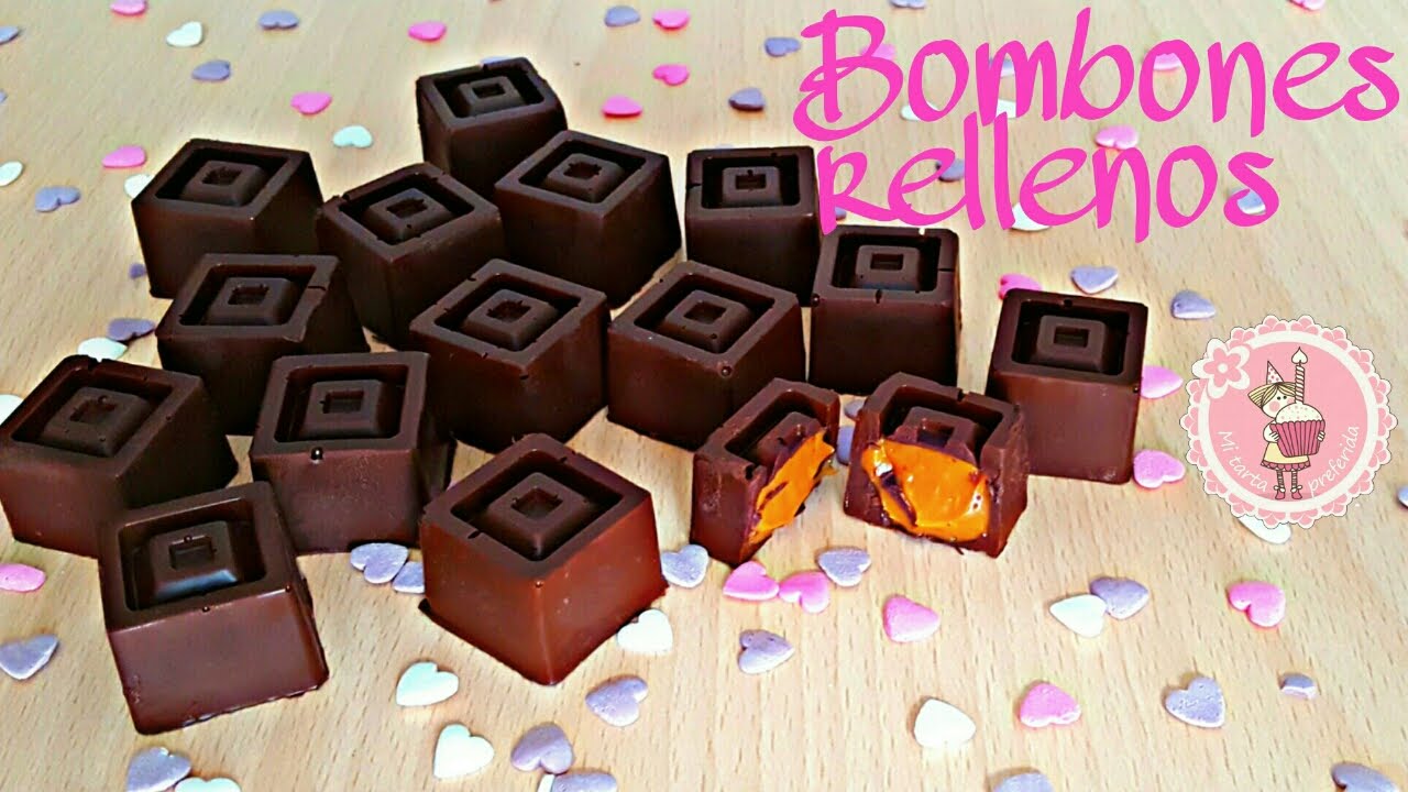 Bombones de chocolate rellenos de dulce de leche