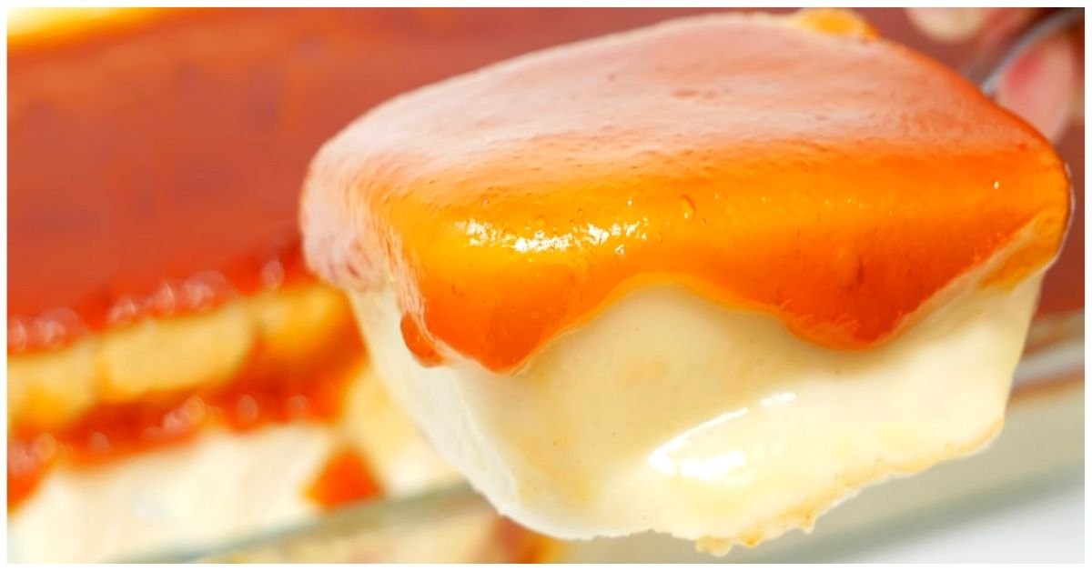 Postre o pastel de MANZANA y CARAMELO cremoso fácil y rápido